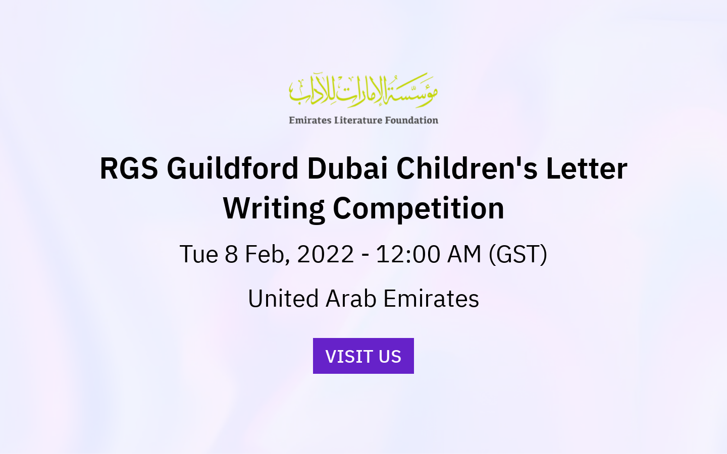 RGS Guildford Dubai Children's Letter Writing Competition